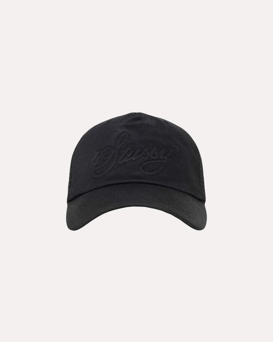 Stussy - Trucker Cursive Stitch Hat Black – FLAVOUR '99